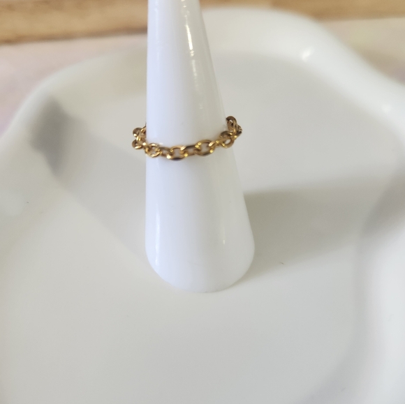 Jewelry | New Gold Stainless Steel Rolo Chain Ring | Poshmark